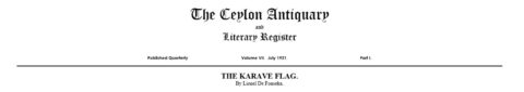 The Karava Flag – De Fonseka